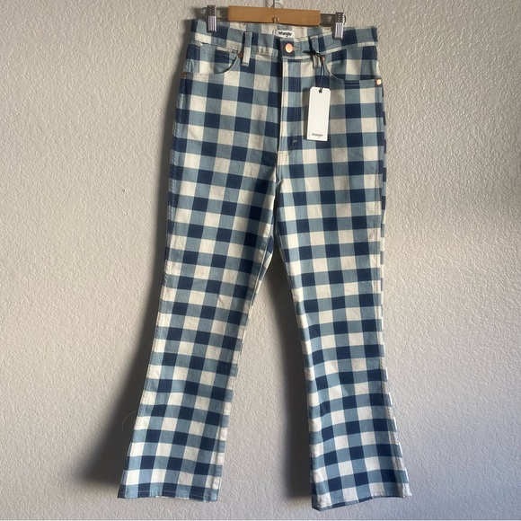 Wrangler | Jeans | Wrangler Womens Checkered Flare Jeans Wrock 672 High ...